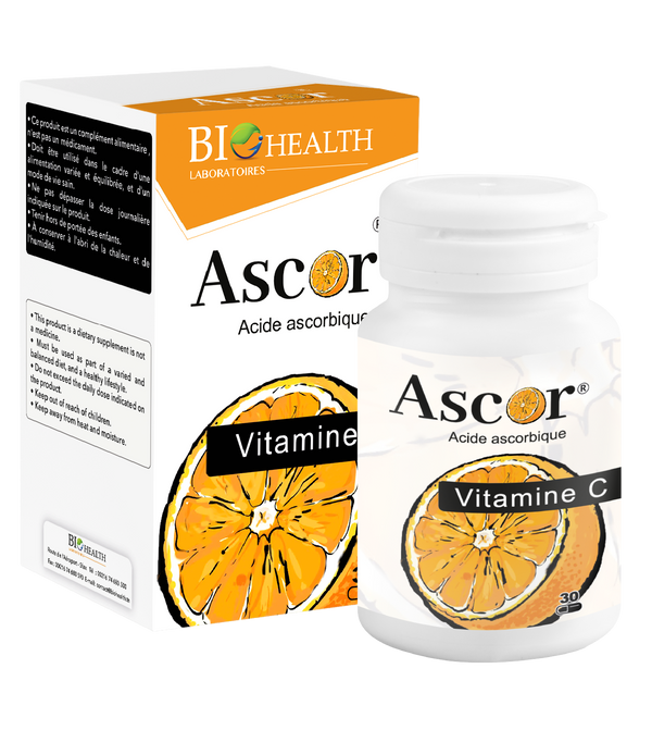 ASCOR- VITAMINE C Biohealth 30 Gélules - LikEnti