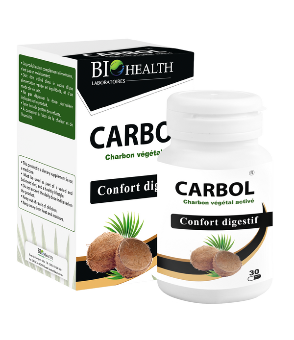 BIOHEALTH CARBOL CHARBON VEGETAL 30 GELULES - LikEnti